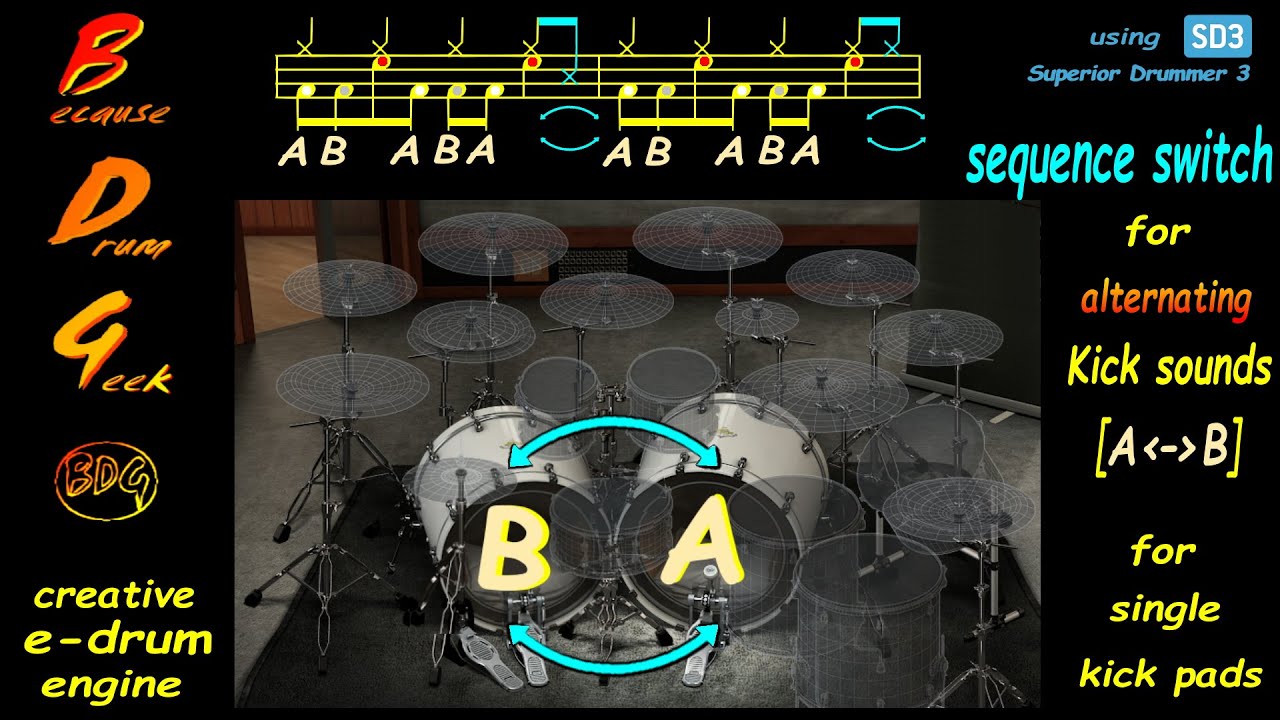 creative e-drum engine : [A-B] Kick Sequence Switch (for single kick ...