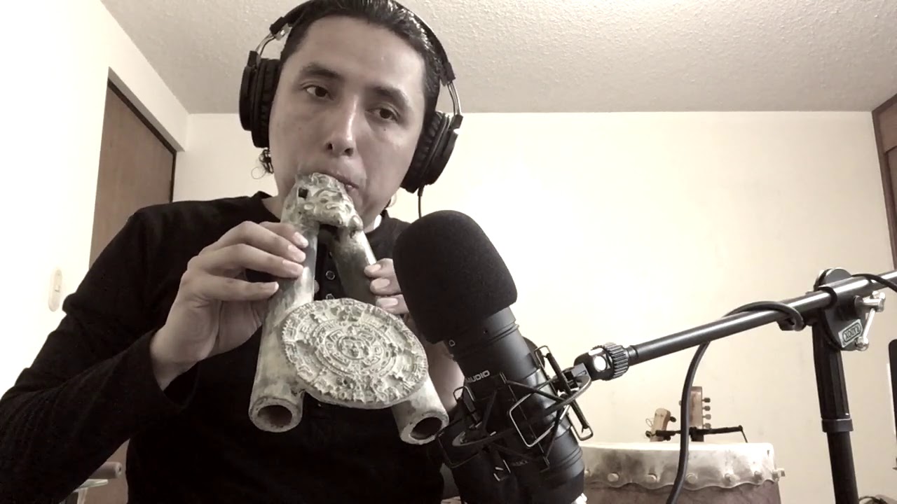 Tlatzotzonaliztli - Tlapitzalli (huehuetl, teponaztli, ayoyotes) - YouTube