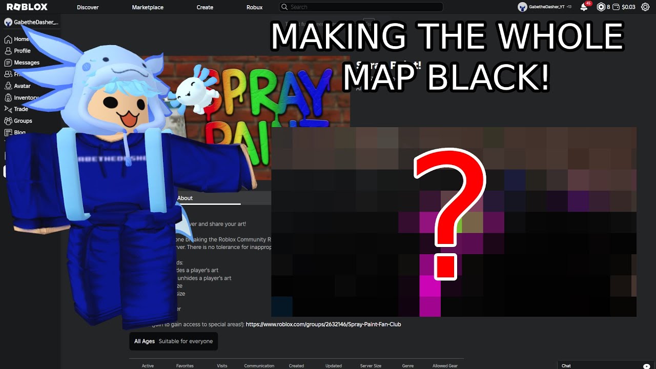 I Painted the whole map BLACK In Spray Paint in Roblox! - YouTube