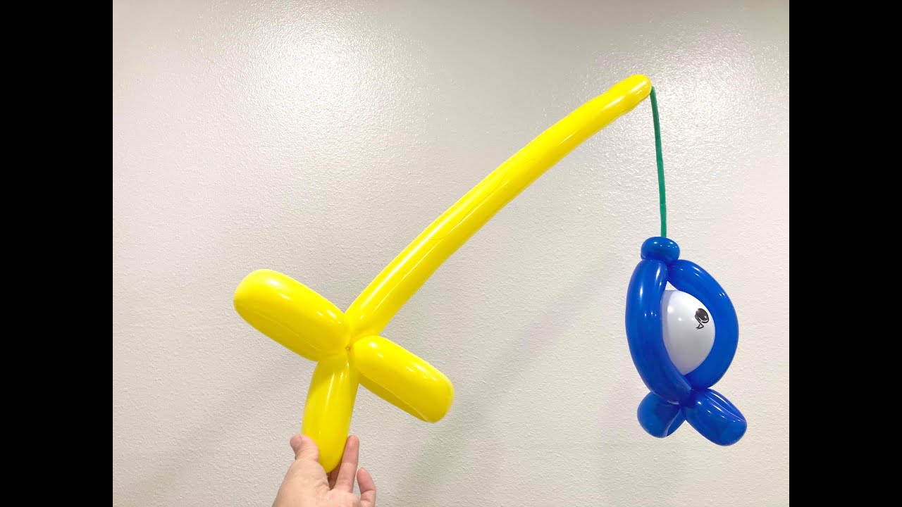 造型氣球- 釣魚竿 Balloon twisting- fishing pole - YouTube