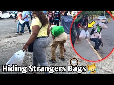 Money Tied on a String 🤑 Then hiding Strangers items😹 prank *Funny*# ...