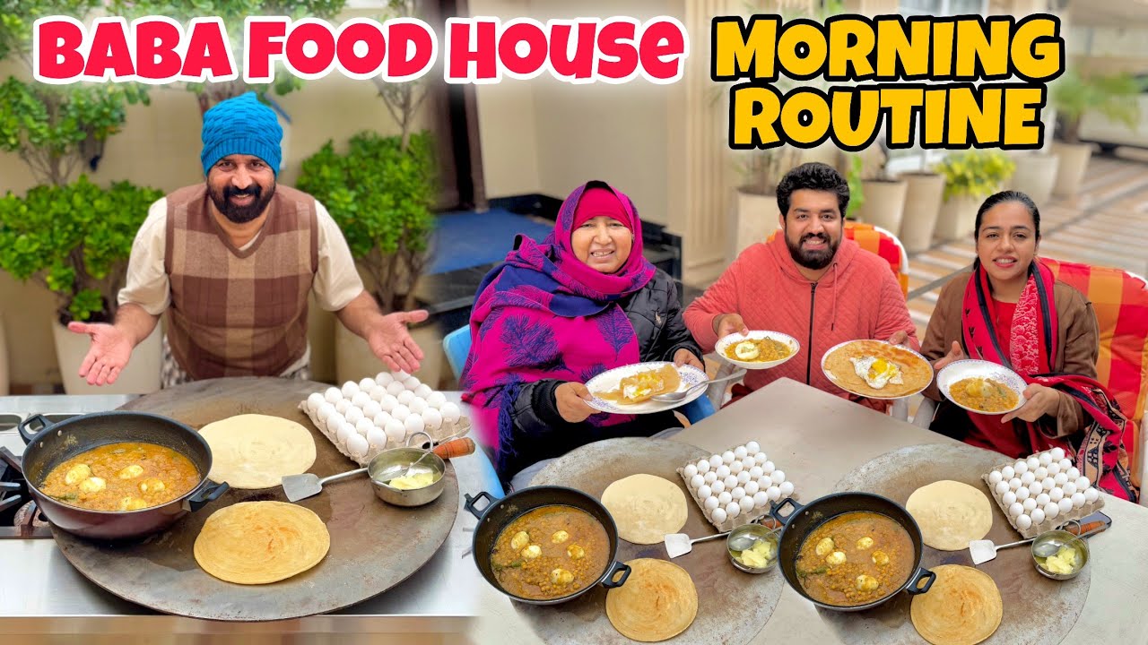 BaBa Food House WINTER 🥶 Morning Routine! | SURPRISE Lahori Chanay ...