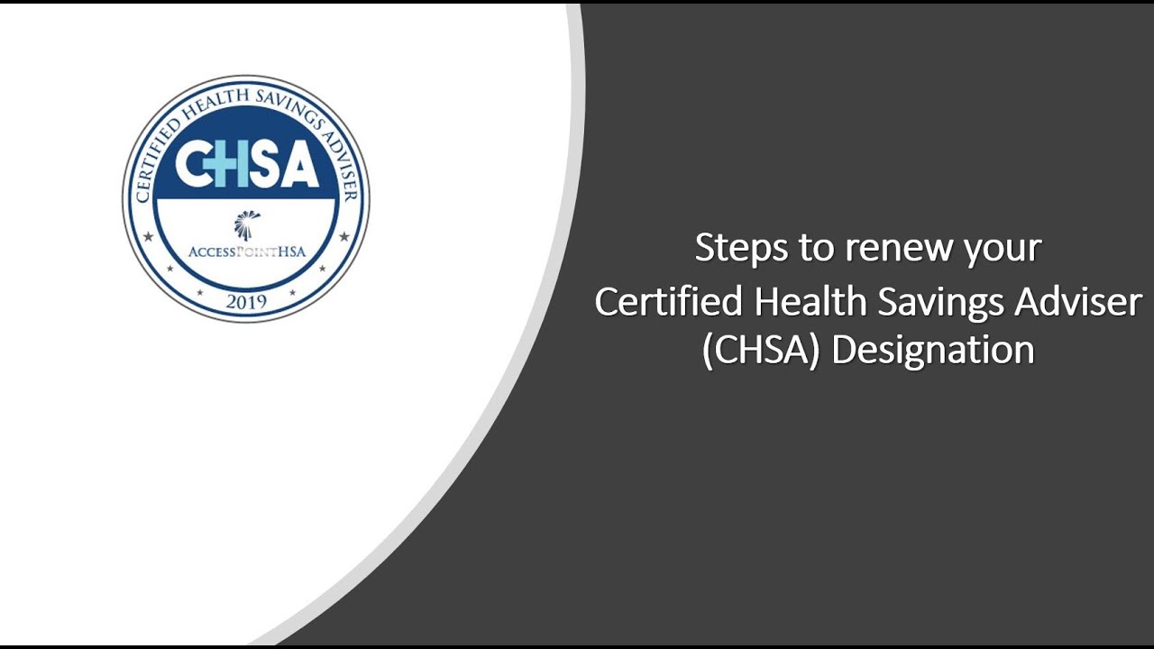 Steps to renew your CHSA Designation May 1 2019 - YouTube