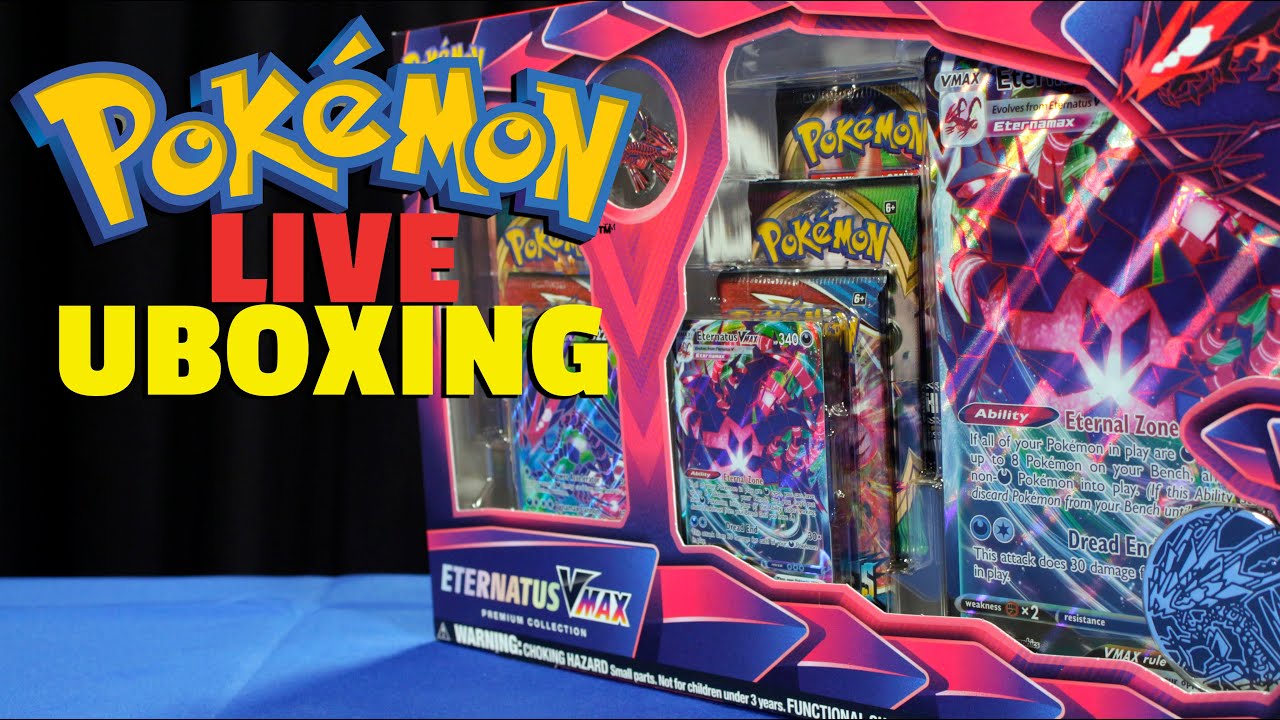 Pokemon Eternatus V Max box unboxing Bestow Live 2-23-22 - YouTube