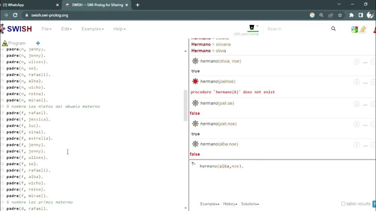 Arbol genealogico en prolog - YouTube