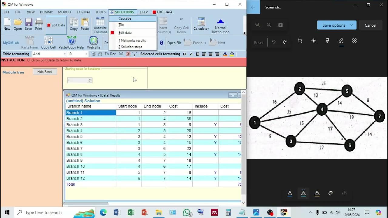 How to use QM for Windows (Network) | Minimum Spanning Tree - YouTube