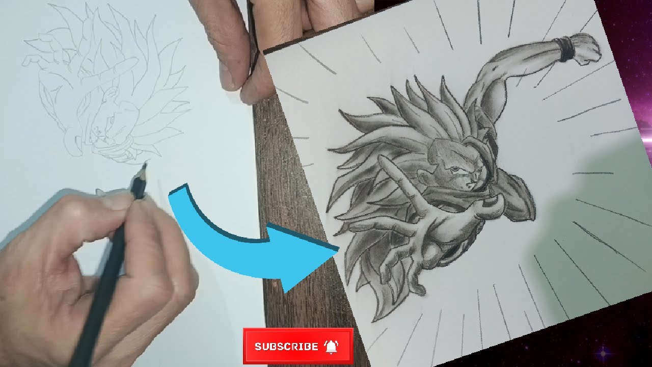 How to draw Son guko SSJ3 in a easy way, tutorial for beginners |DRAGON ...