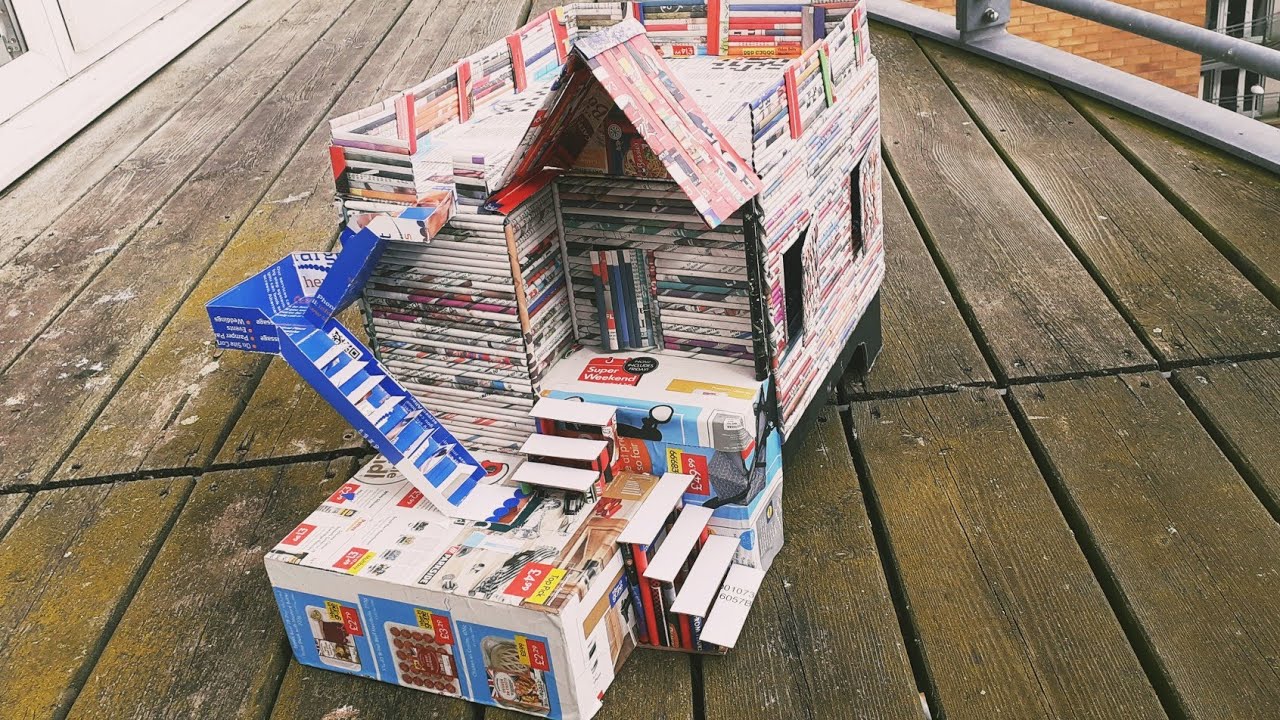 News paper House/ Best out of Waste/News paper Crafts/Paper House/diy ...