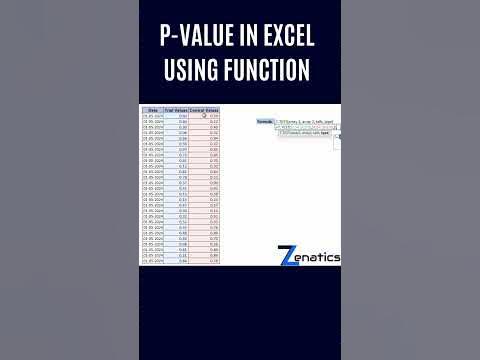 P Value in Excel using function (English) #analytics #excel #pvalue #datascience #shorts - YouTube