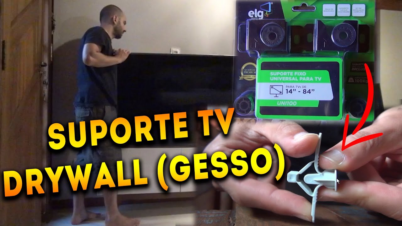 Como instalar uma TV na parede de Drywall (Gesso) Suporte Fixo ...
