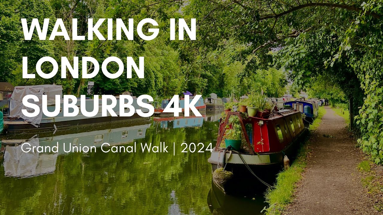 Walking in London Suburbs 4K | Grand Union Canal walk 🌦️| 2024 - YouTube