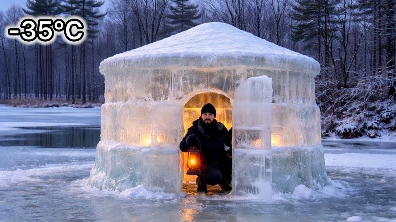 Building an Ice Shelter to Survive a Brutal Winter Storm | Extreme ...