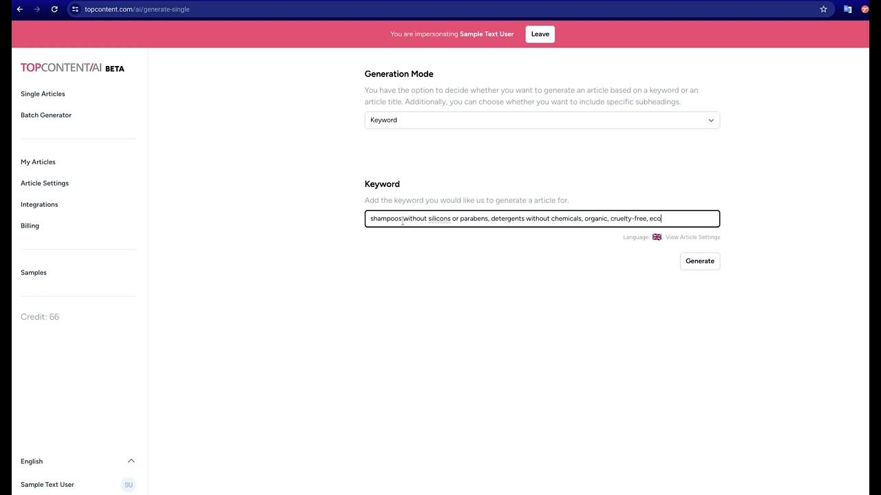 How to create a single article in Topcontent/AI - YouTube
