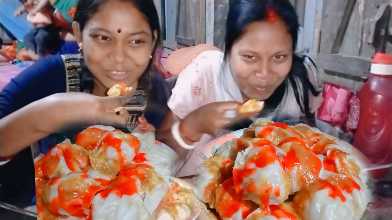 30 momo eating challenge।। two sister #comedy #challenge ...