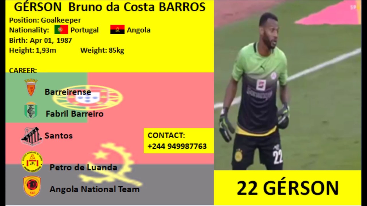 Gérson Barros - Goalkeeper (Angola National Team and Petro de Luanda ...