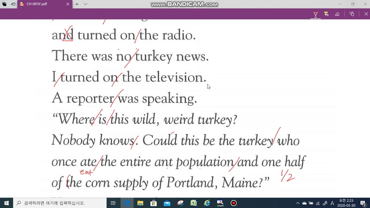 Nate the Great Turkey talks Ch10 - YouTube