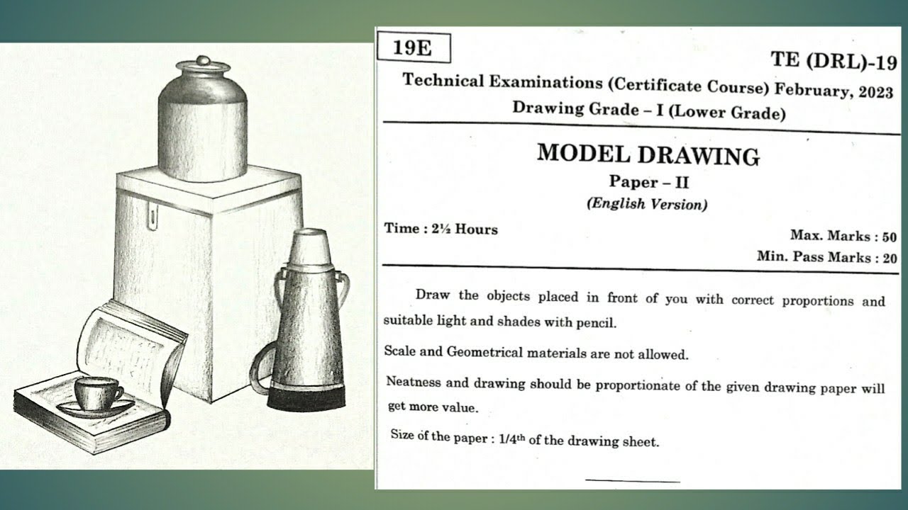 model drawing paper 2 /drawing lower paper 2 / last year model drawing ...