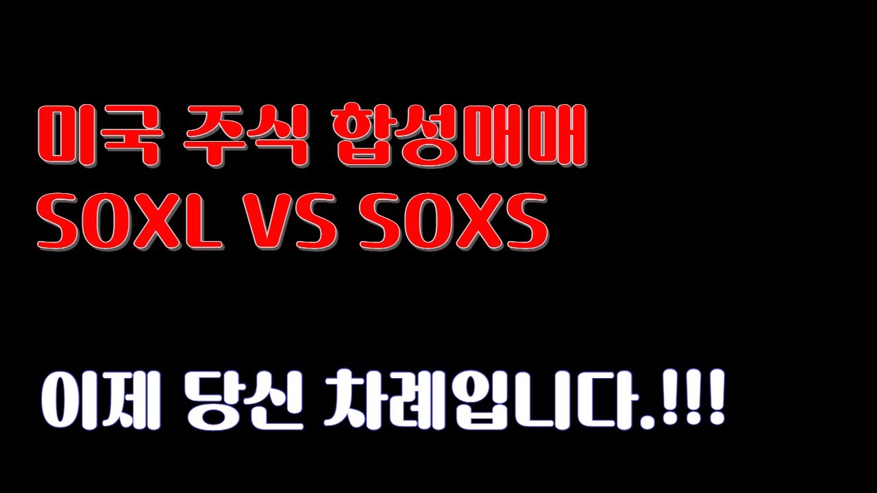[주식]미국 주식 합성매매 SOXL VS SOXS - YouTube