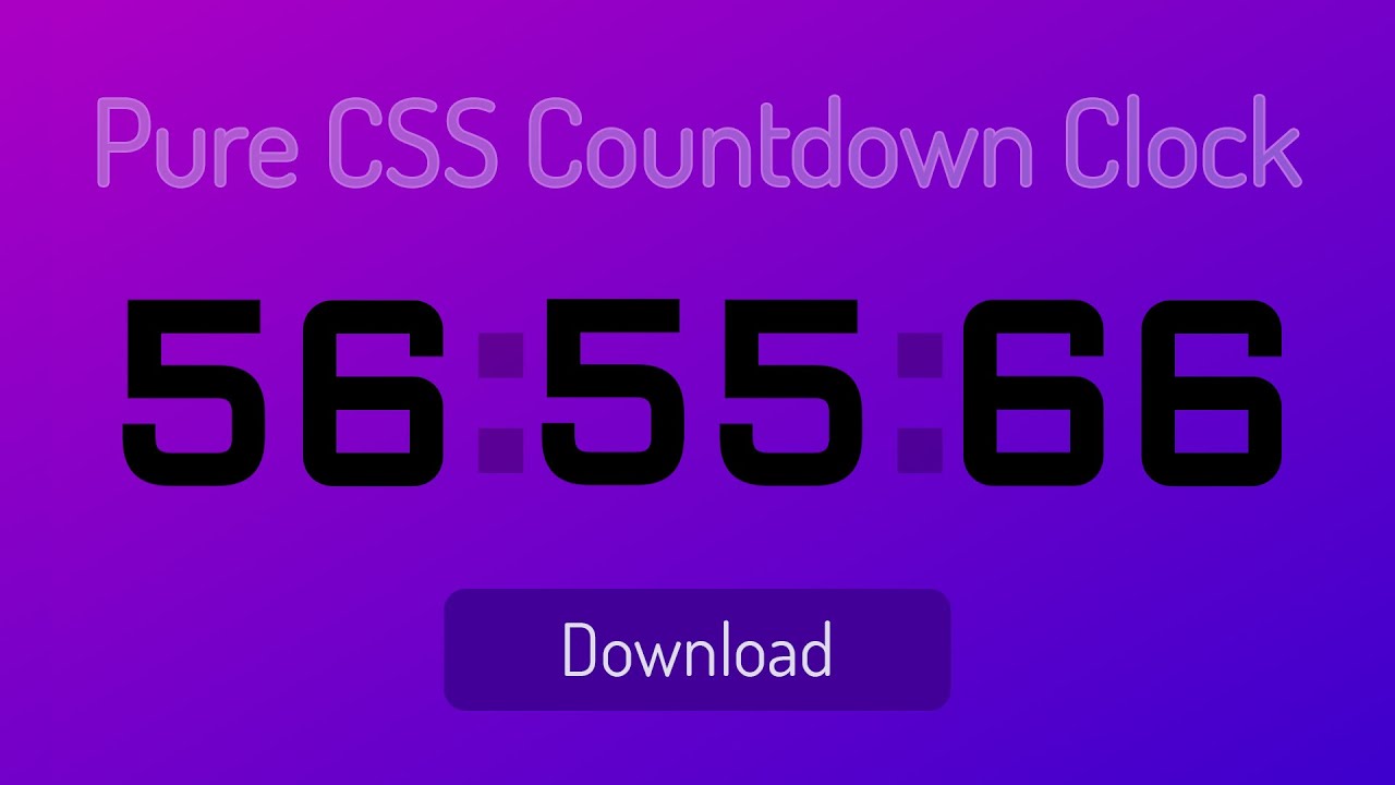 Pure Css3 Countdown Clock Css Only Digital Numbers Youtube 5419