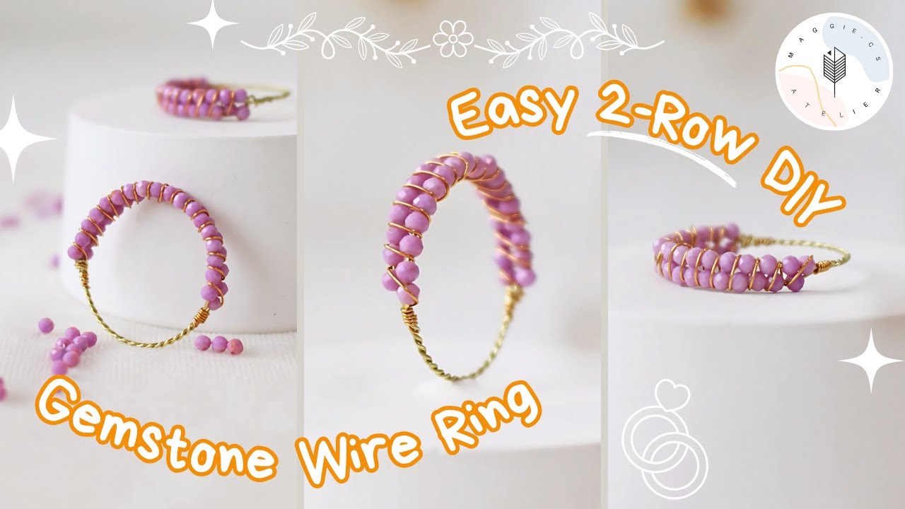 DIY Gemstone Ring Tutorial | Easy Wire Ring for Beginners (2-Row Design) - YouTube