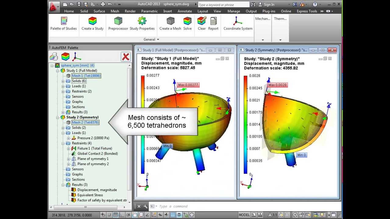 AutoFEM Analysis 2.2: New command "Symmetry" - YouTube