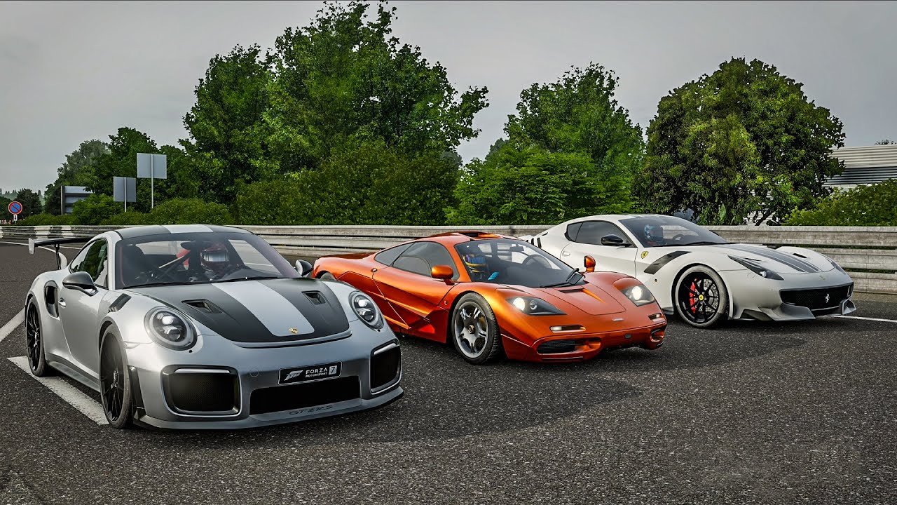 Forza 7 Drag Race: Porsche 911 GT2 RS vs McLaren F1 vs Ferrari F12 TDF ...