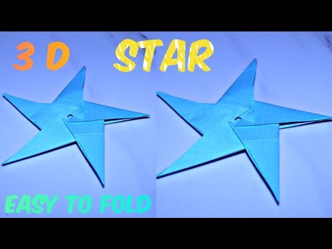 1 sheet folding star 🌟 Origami star 3D @PreetisArt - YouTube