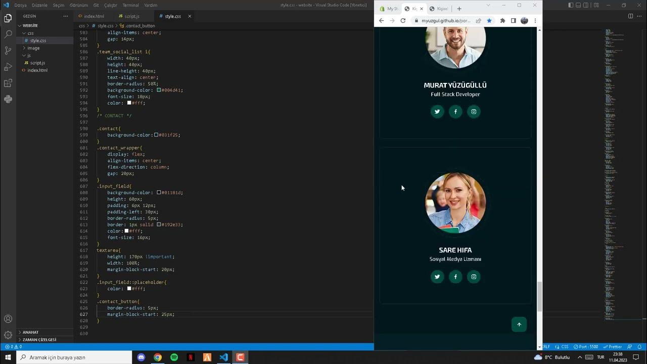Html ve Css Kullanarak Responsive Kişisel Portfolio Web Sitesi Yapımı ...