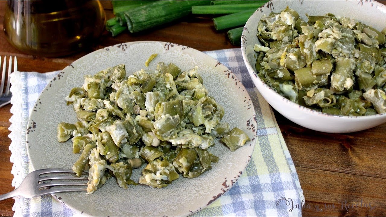 Habas tiernas con cebolleta😍UN REVUELTO SANO Y DELICIOSO! - YouTube