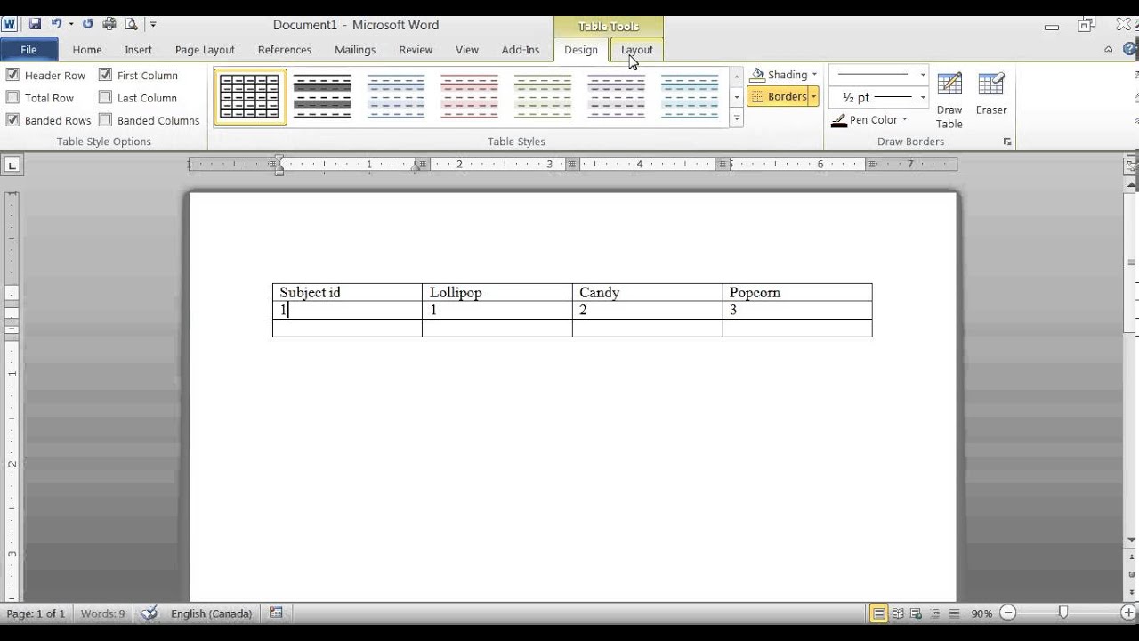 Word 2007 / 2010: How to customize your table by colour, appearance ...
