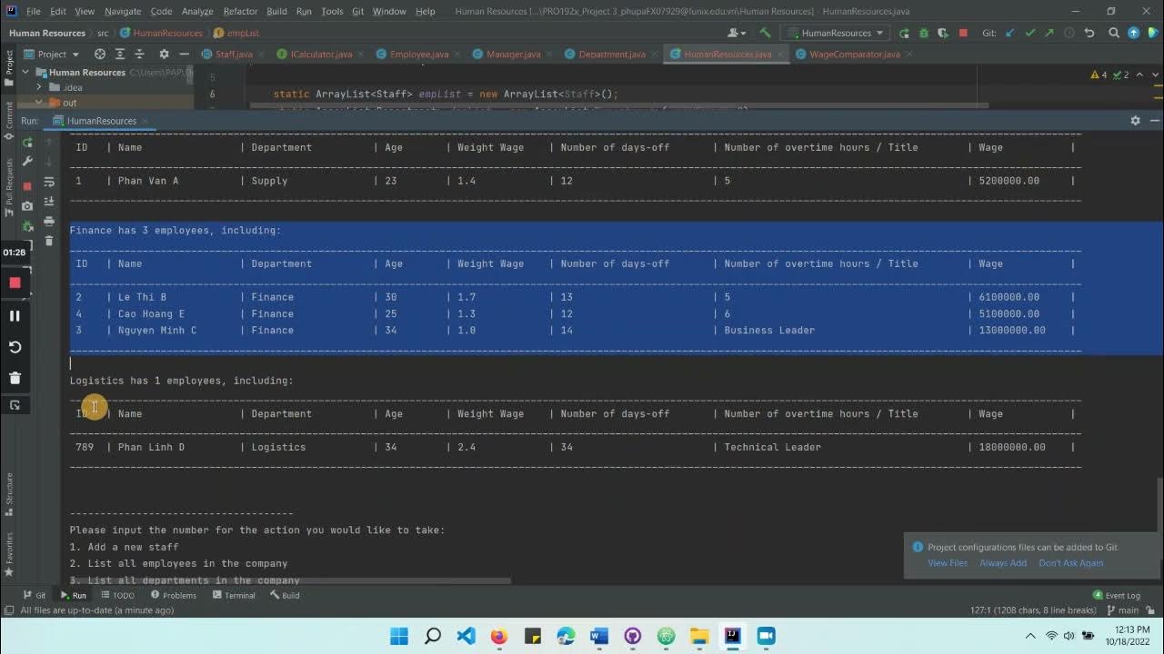 pro192x_2.1-a_vn-java-oop-basics-assignments | part 3 - Human Resources - YouTube