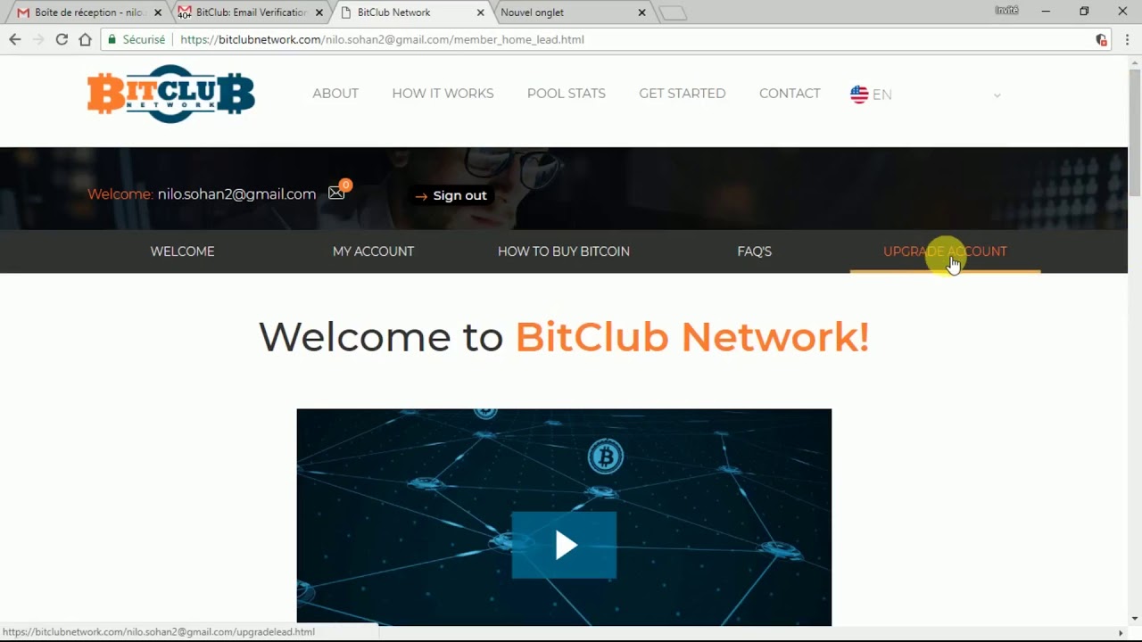 Inscription sur bitclub network via le lien de votre sponsor - YouTube