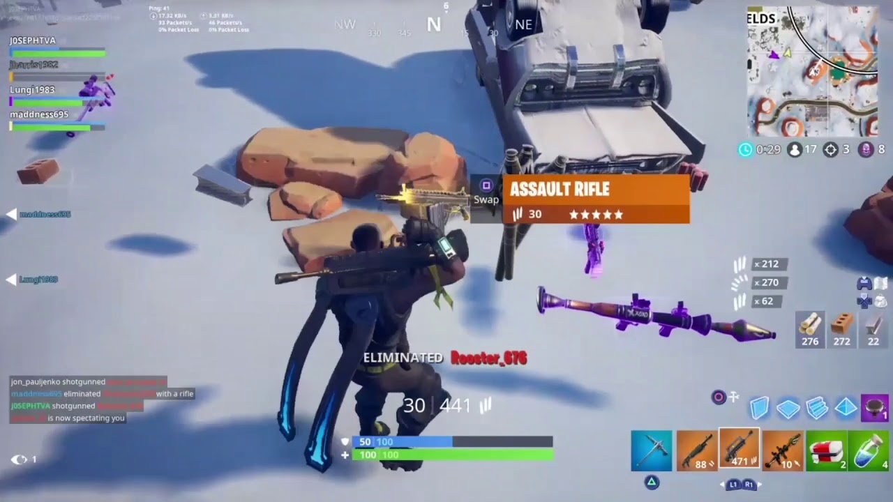 Luckiest rocket launcher shot (fortnite) - YouTube