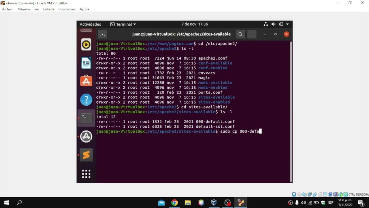 Instalar Apache2 y subir pagina web a Apache2 - YouTube