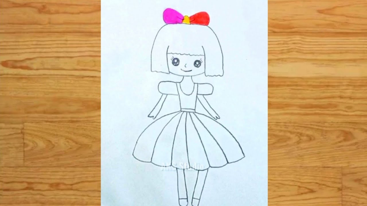 How to draw a beautiful doll | Easy doll drawing | Easy drawing idea ...