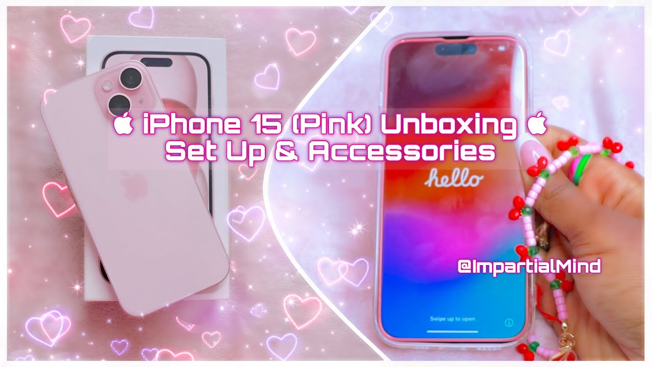 📱new Iphone 15 5g Pink Aesthetic Unboxing Set Up Phone Tour