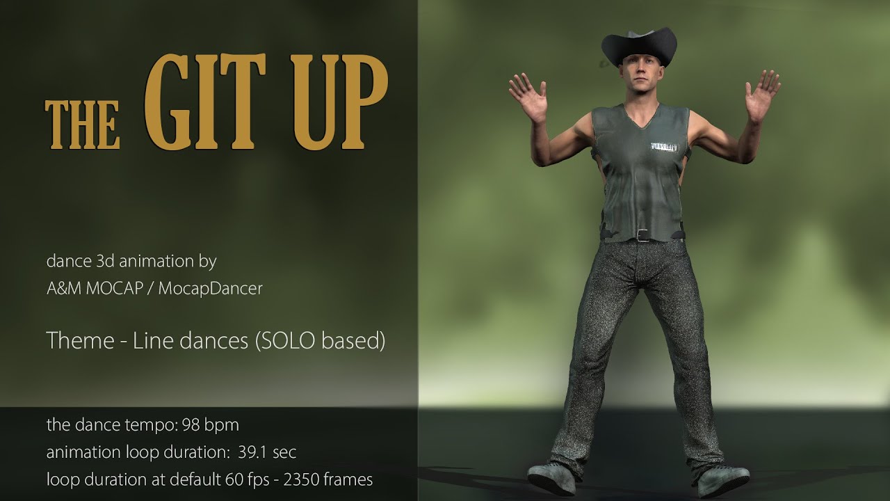 #iClone - Git Up (line dance) - #98bpm dance animation - YouTube