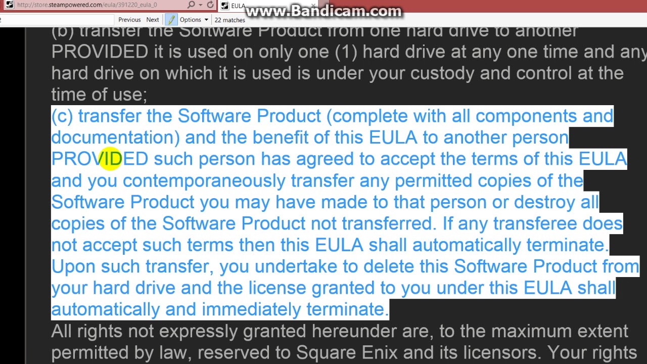 Transfer Steam Game - Eula - YouTube