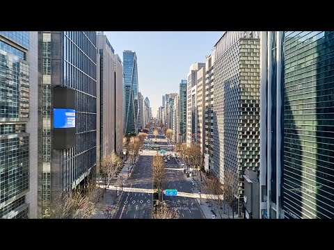 [4K 영상] 서울 강남구 삼성동 역삼동 테헤란로 빌딩 스카이라인 도심/Teheran-ro,Gangnam-gu,Yeoksam ...