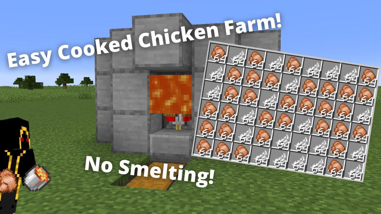 How to Make an Automatic Cooked Chicken Farm in Minecraft - YouTube