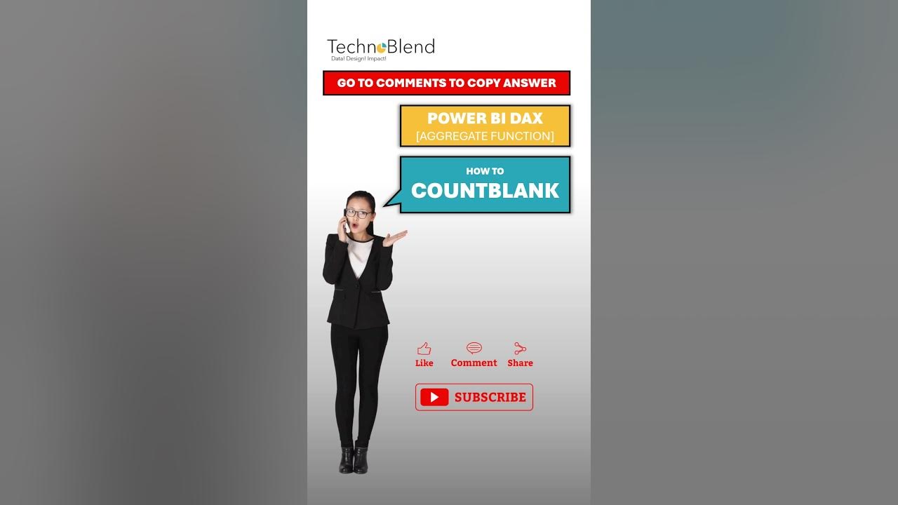 How to COUNTBLANK using DAX [Power BI Aggregate Function] #TechnoBlend #PowerBI #DAX #Data # ...