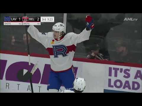 David Reinbacher scores his 1st AHL goal in his 1st game with Laval Rocket vs. Belleville ...