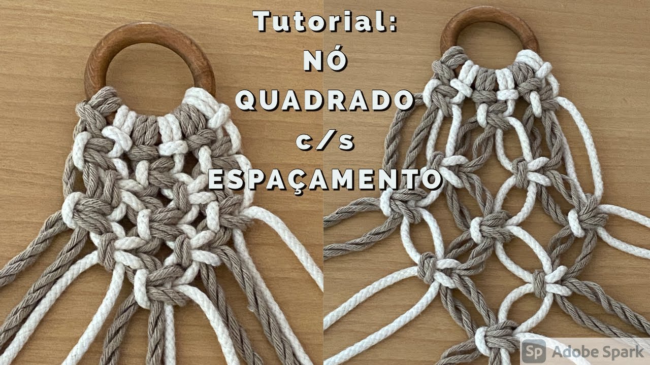 Tutorial: nó quadrado alternado c/s espaçamento. #macrame # ...