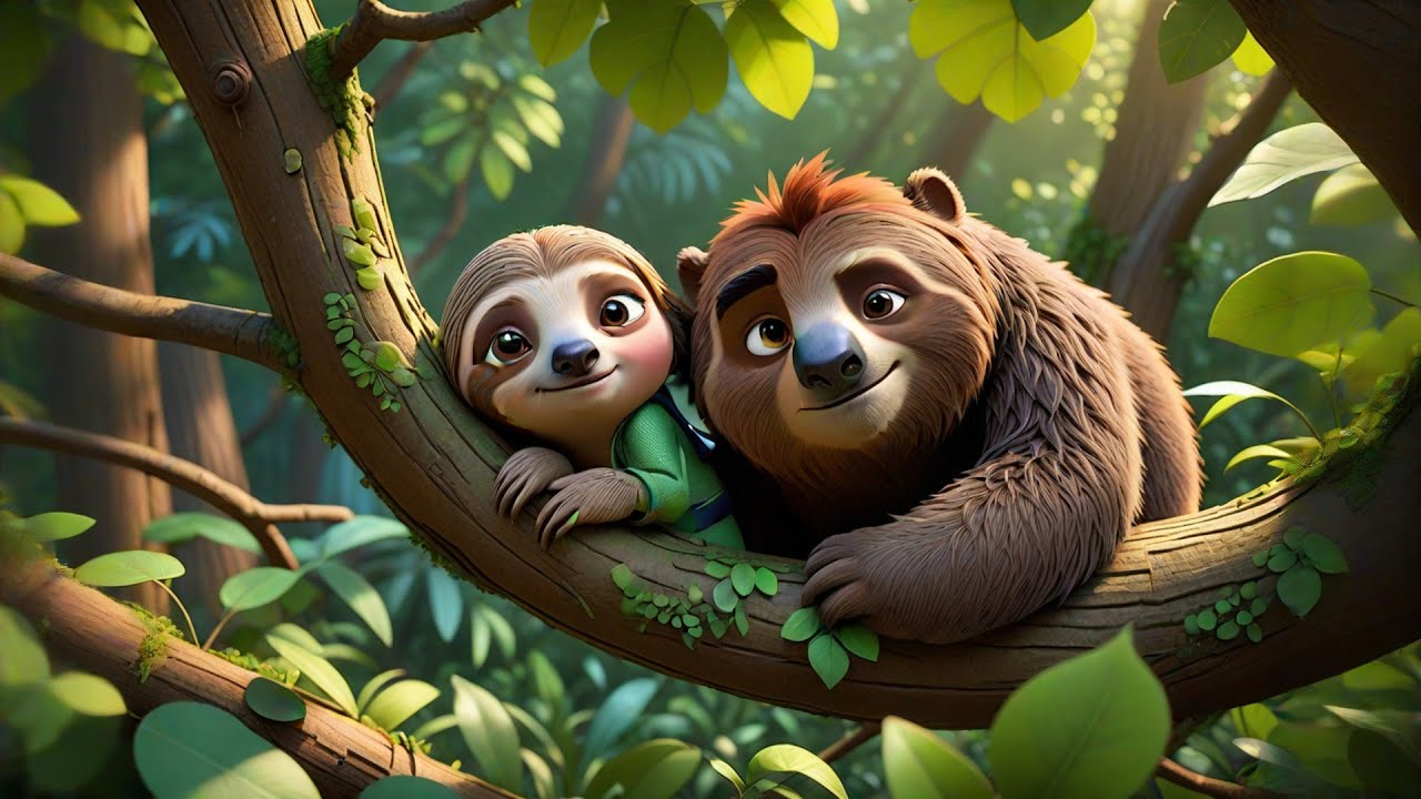 Two Sleepy Sloths Nap in a Tree + More Nursery Rhymes & Kids Songs ...
