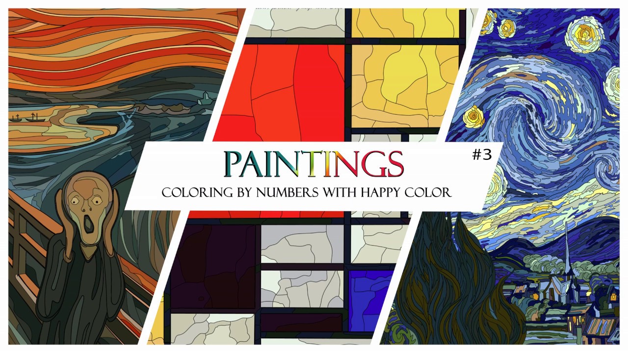 Coloring by numbers (Happy color). Paintings #3 - YouTube