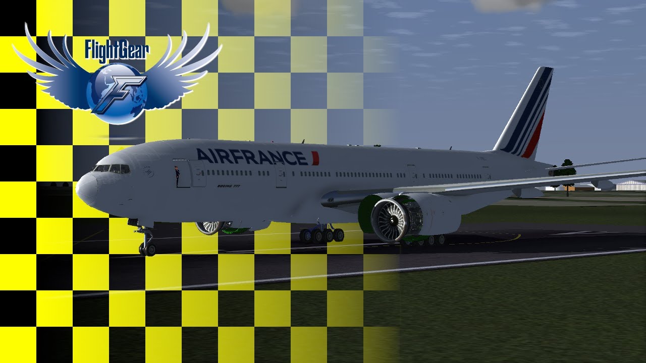 FlightGear 777-200 nouveauté portes - YouTube