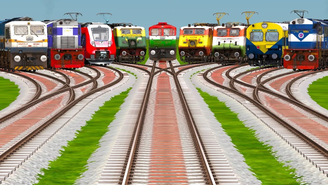 9️⃣ Trains Crossing On Diamond 3D Gradient Tracks | Indian Train ...