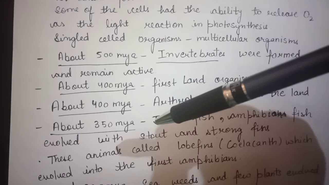 Brief account on evolution class 12 part -1 - YouTube