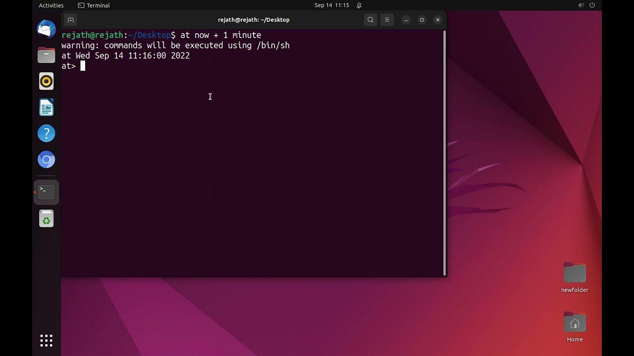 Job scheduling with AT command in LiNUX | UBUNTU - YouTube