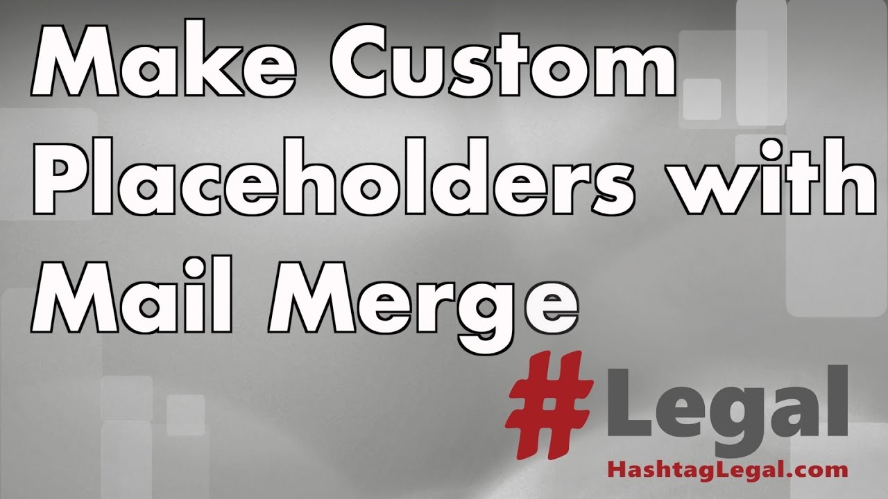 Tip 47 Generate Placeholders With Mail Merge Or Search And Replace Youtube